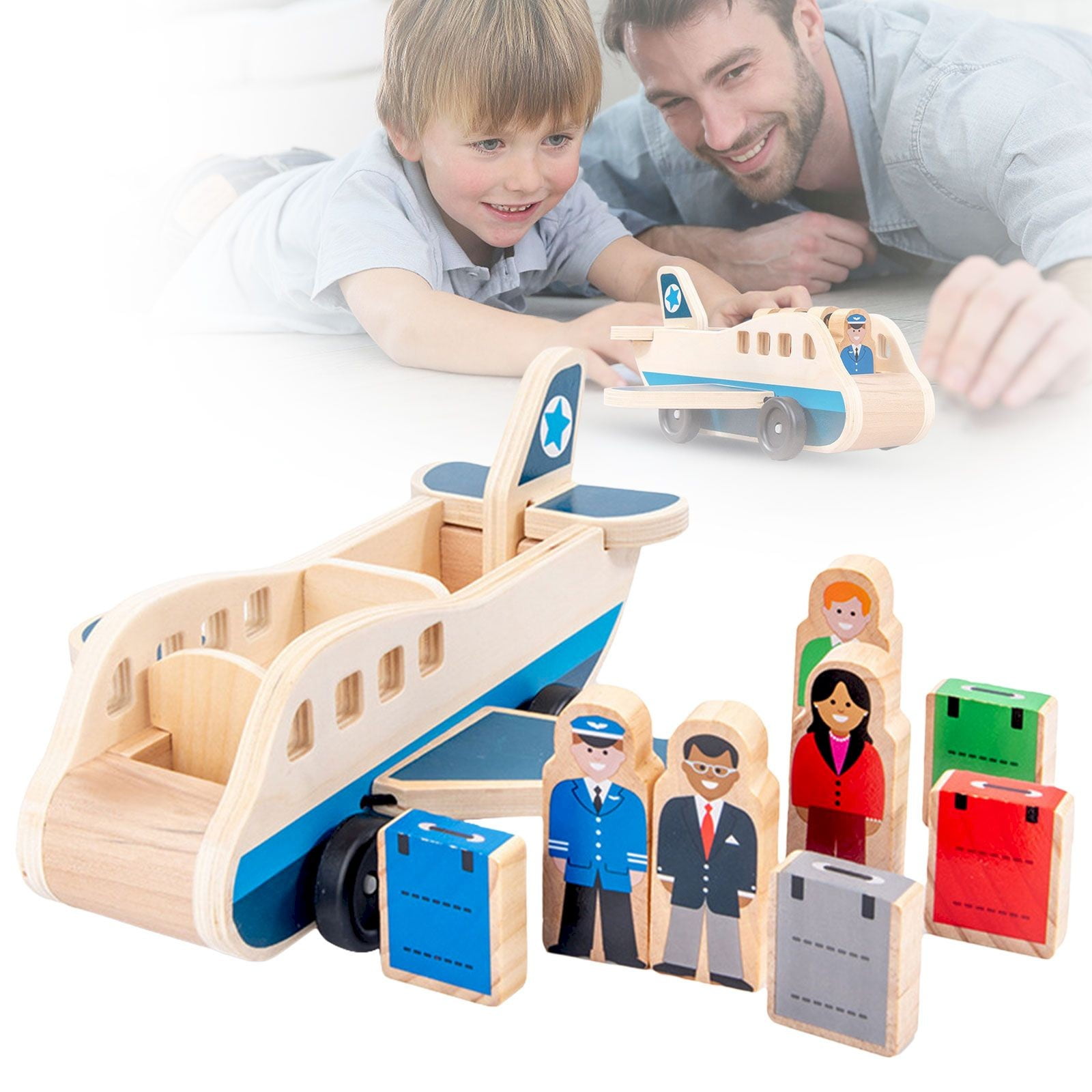 Reduced! SSNTSY 9 Piece Wooden Passenger Plane Set | Includes Aircraft ...