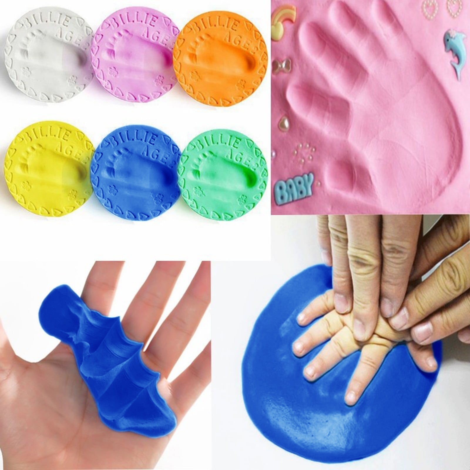 Reduced! SSNTSY Baby Air Drying Soft Clay Handprint Footprint Imprint ...