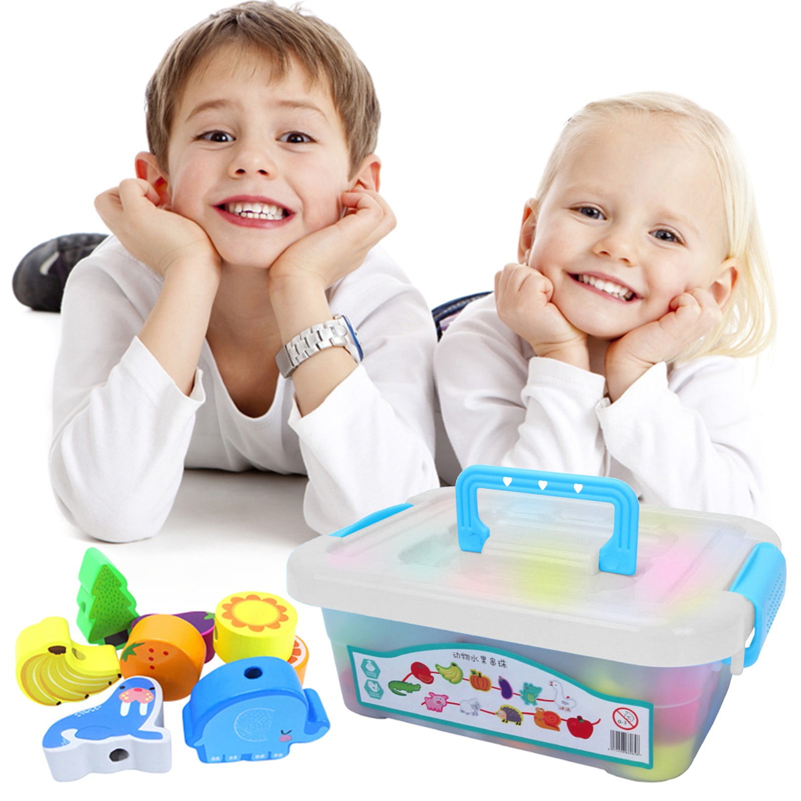 Reduced! SSNTSY Montessori Educational Wooden Lacing Beads Toys for ...