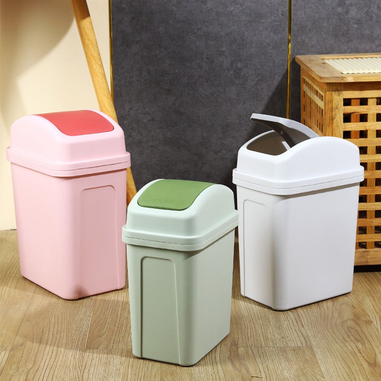 Reduced!SSNTSY Trash Cans Bathroom Trash Can With Lid 5.5 Plastic ...