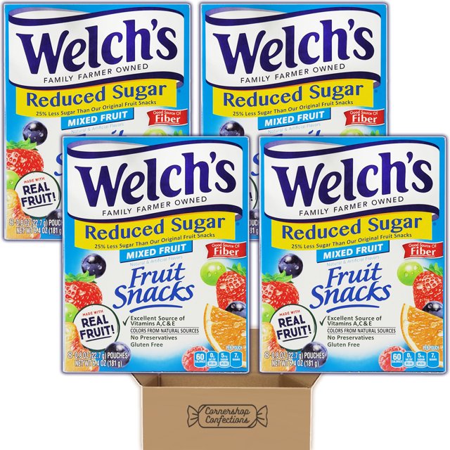 Reduced Sugar Mixed Fruit Fruit Snacks 32 Pouch Bulk Pack - Fruit ...