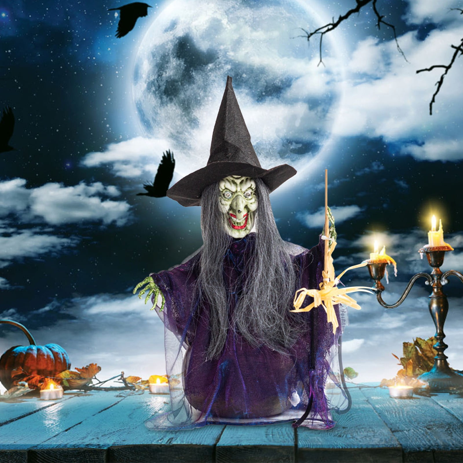 Reduced! VISALY Life Size Scary Poseable Witch with and Activated ...