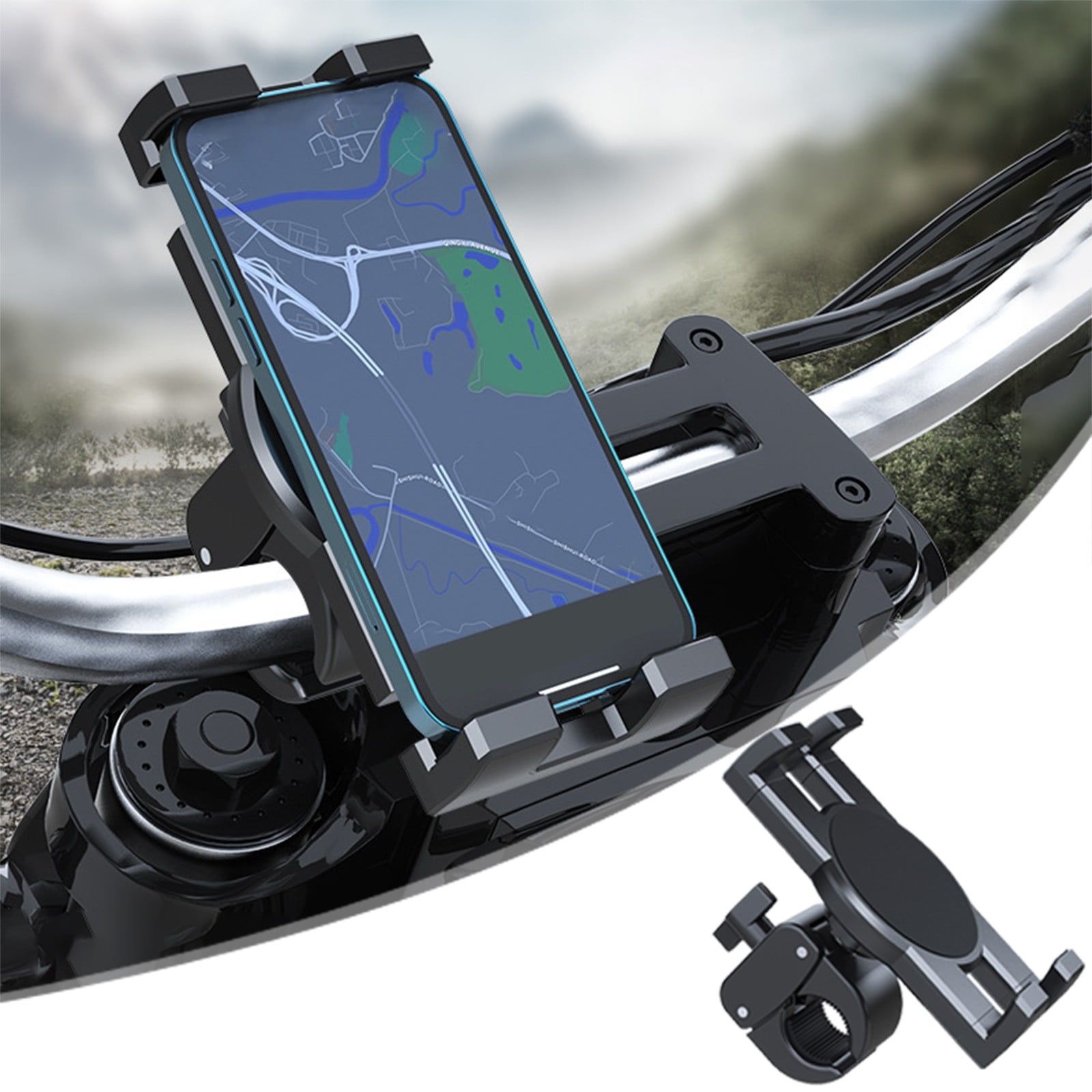 Motorcycle Phone Mount, Universal Steering Wheel Bracket with ...