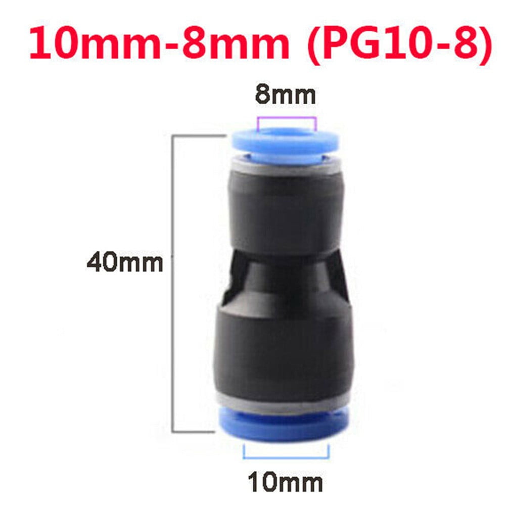 Reducer Straight Push-In Fittings Pneumatic Line Tube Hose Connector ...