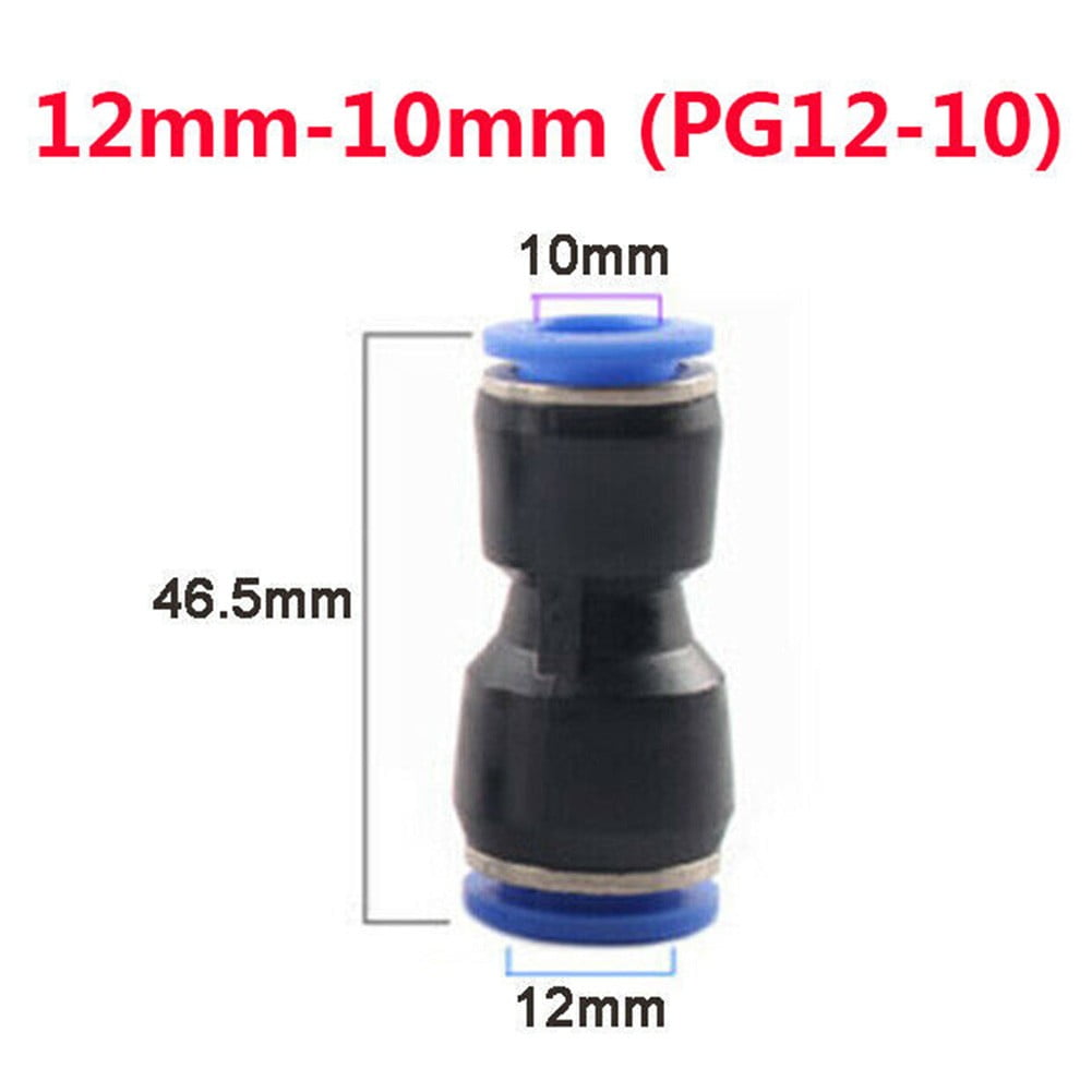 Reducer Straight Push-In Fittings Pneumatic Line Tube Hose Connector ...