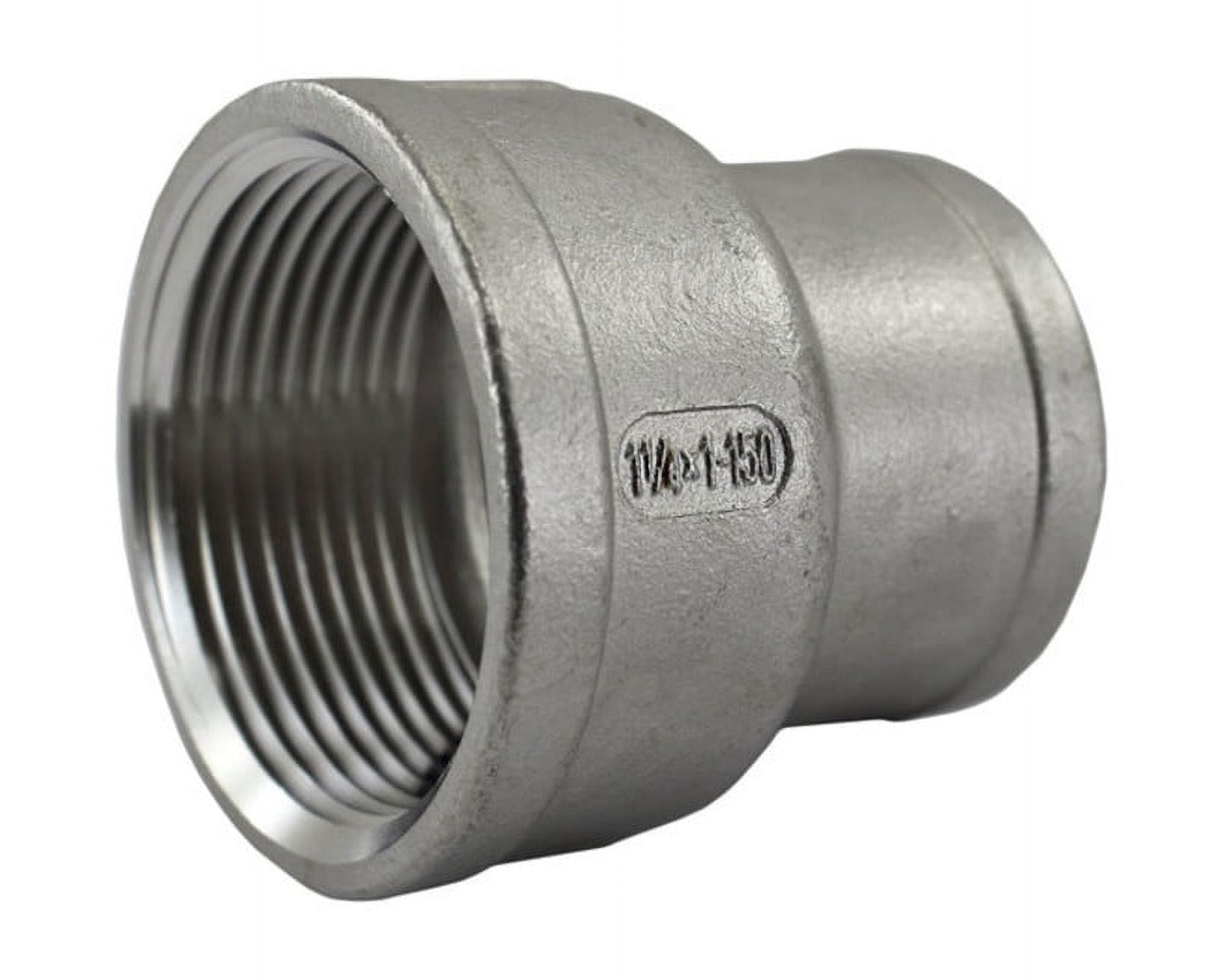 Reducing Coupling 1-1/4" Female x 1" Female NPT Stainless Steel Pipe ...