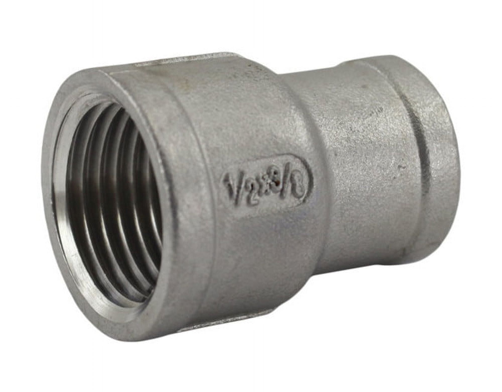Reducing Coupling 1/2" Female x 3/8" Female NPT Stainless Steel Pipe ...