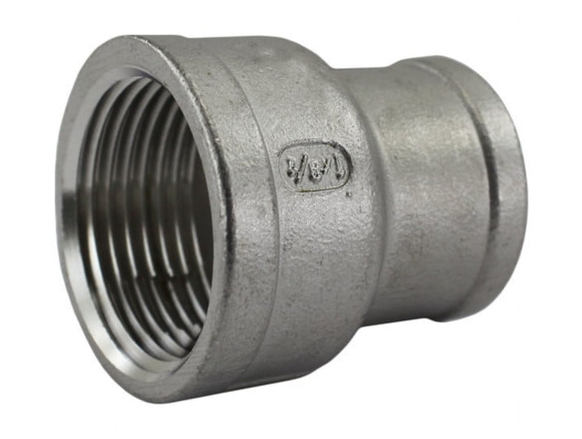 Reducing Coupling 1" Female x 3/4" Female NPT Stainless Steel Pipe Fitting, 2 Pack - Walmart.com