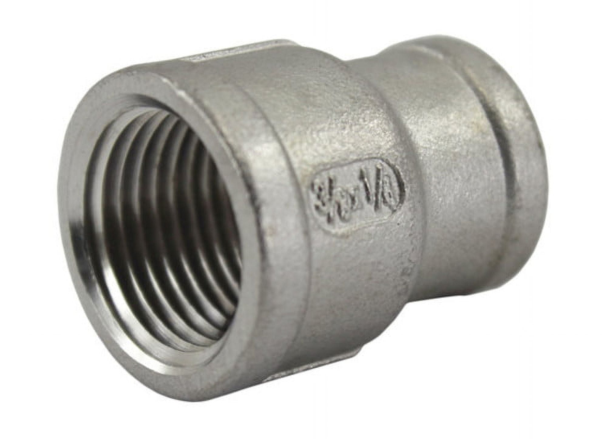Reducing Coupling 3/8" Female x 1/4" Female NPT Stainless Steel Pipe ...