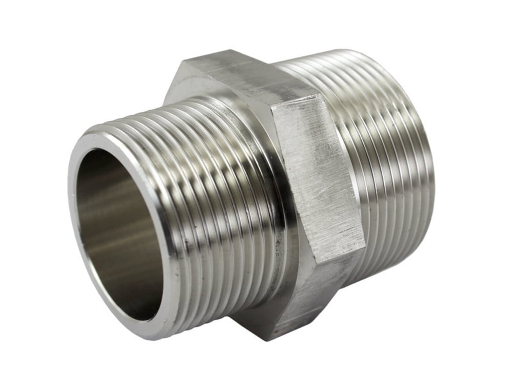 Reducing Nipple 1-1/2" x 1-1/4" Male NPT 304 Stainless Steel Pipe Fitting 1.5..., 2 Pack ...