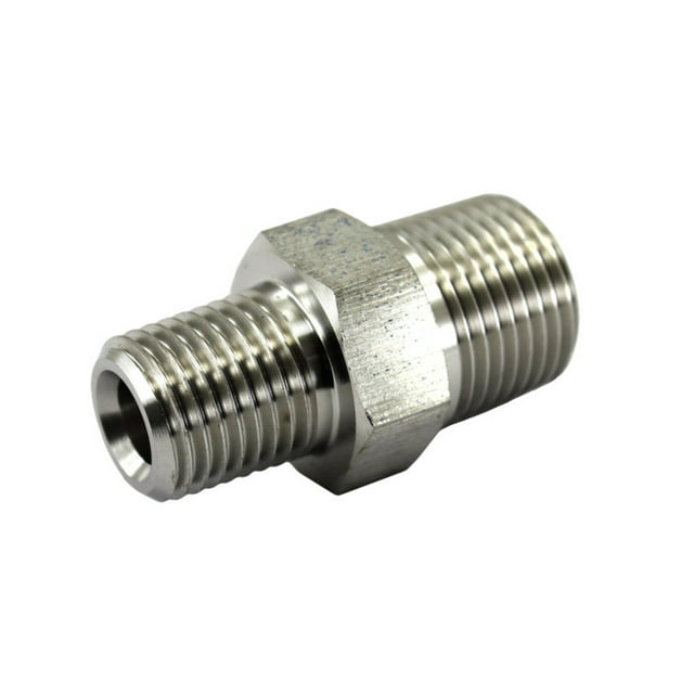 Reducing Nipple 3/8" x 1/4" Male NPT 304 Stainless Steel Pipe Fitting .5", 2 Pack - Walmart.com
