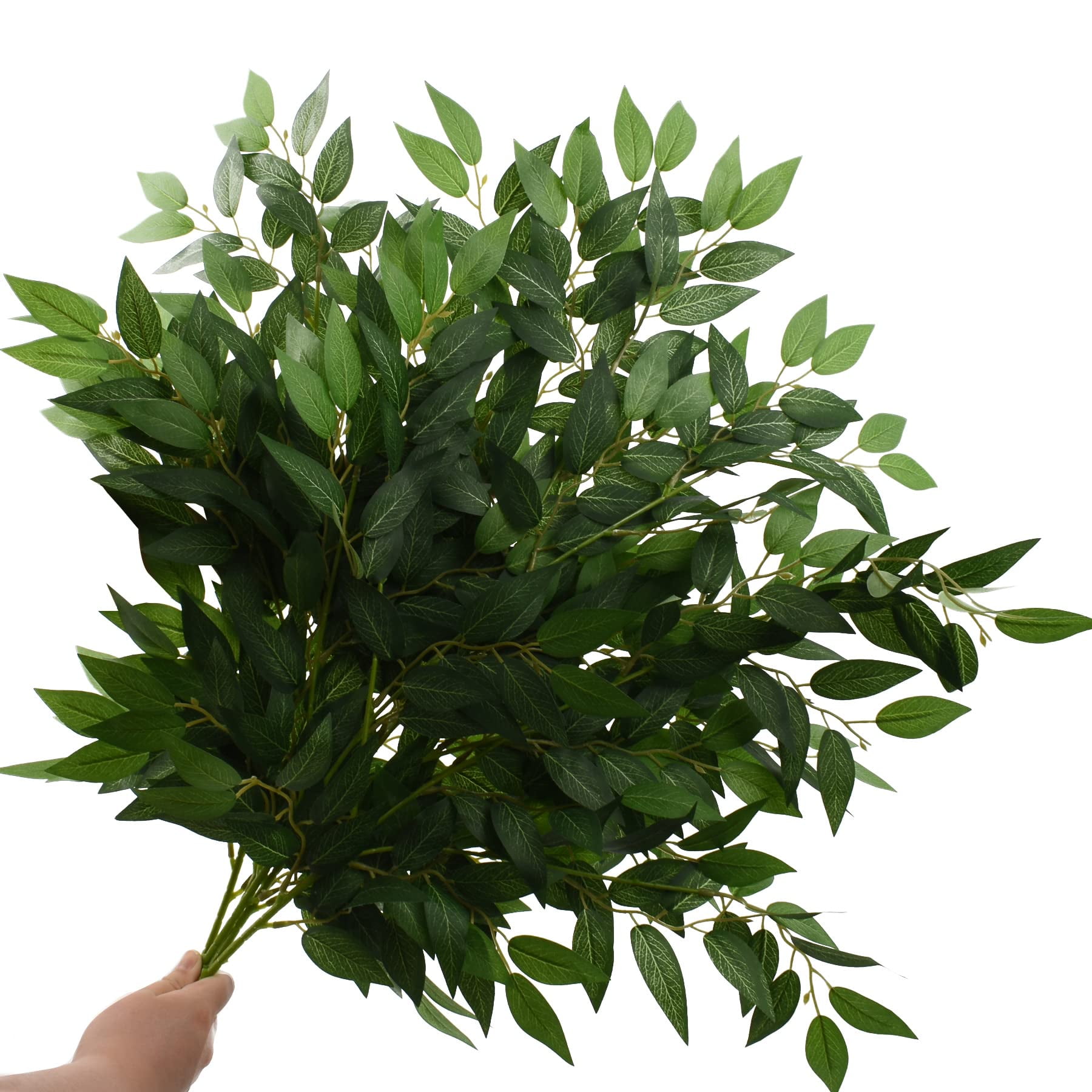 Redvigh Artificial Italian Ruscus Greenery Stems, Faux Green Leaf ...