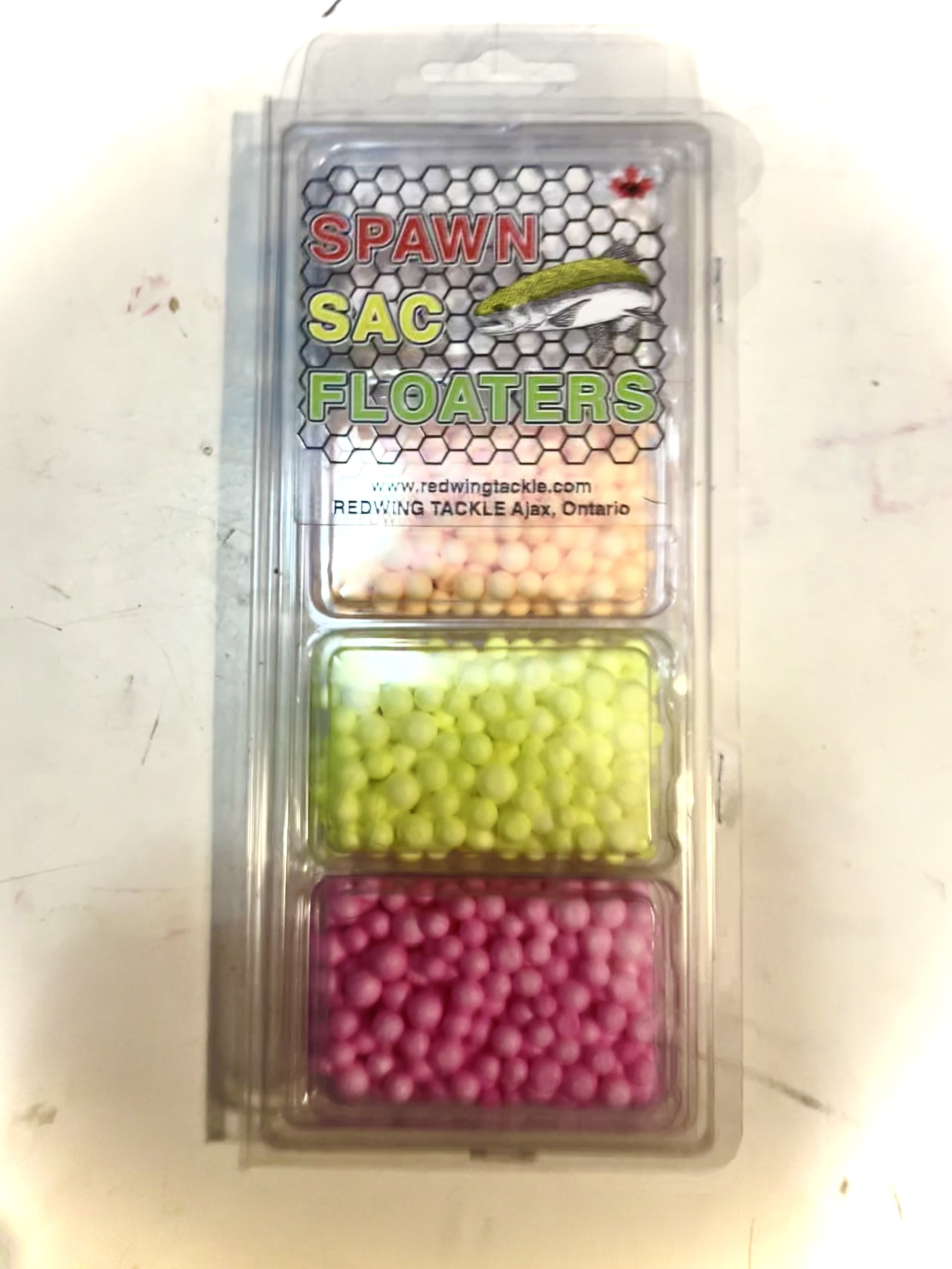 Redwing assorted spawn sac floaters multi pack (white/pink/chartreuse ...