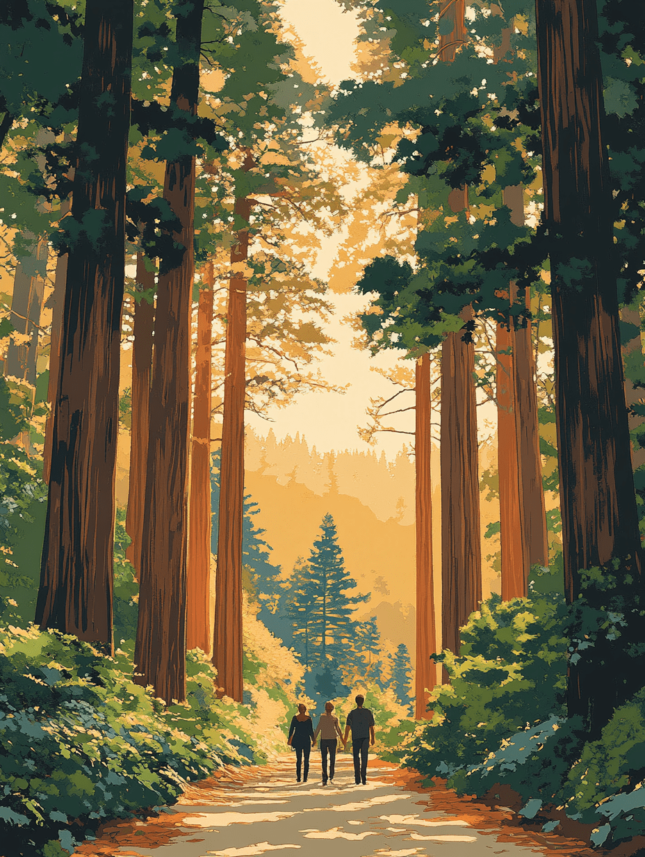 Redwood Forest Couple Canvas Print/Wall Art， Perfect for Living Room ...