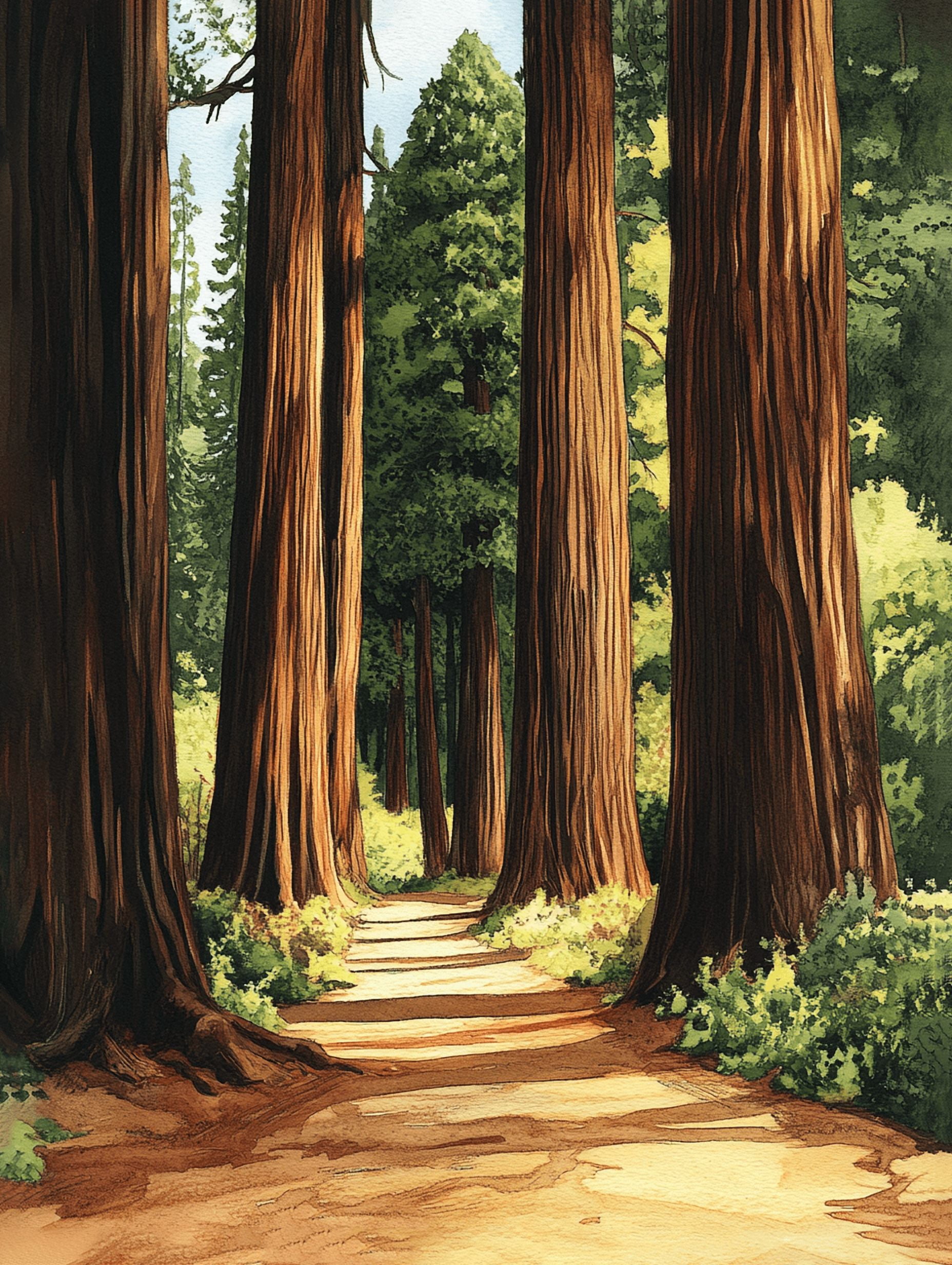 Redwood Forest Path Canvas Print/Wall Art， Suitable for Living Room ...