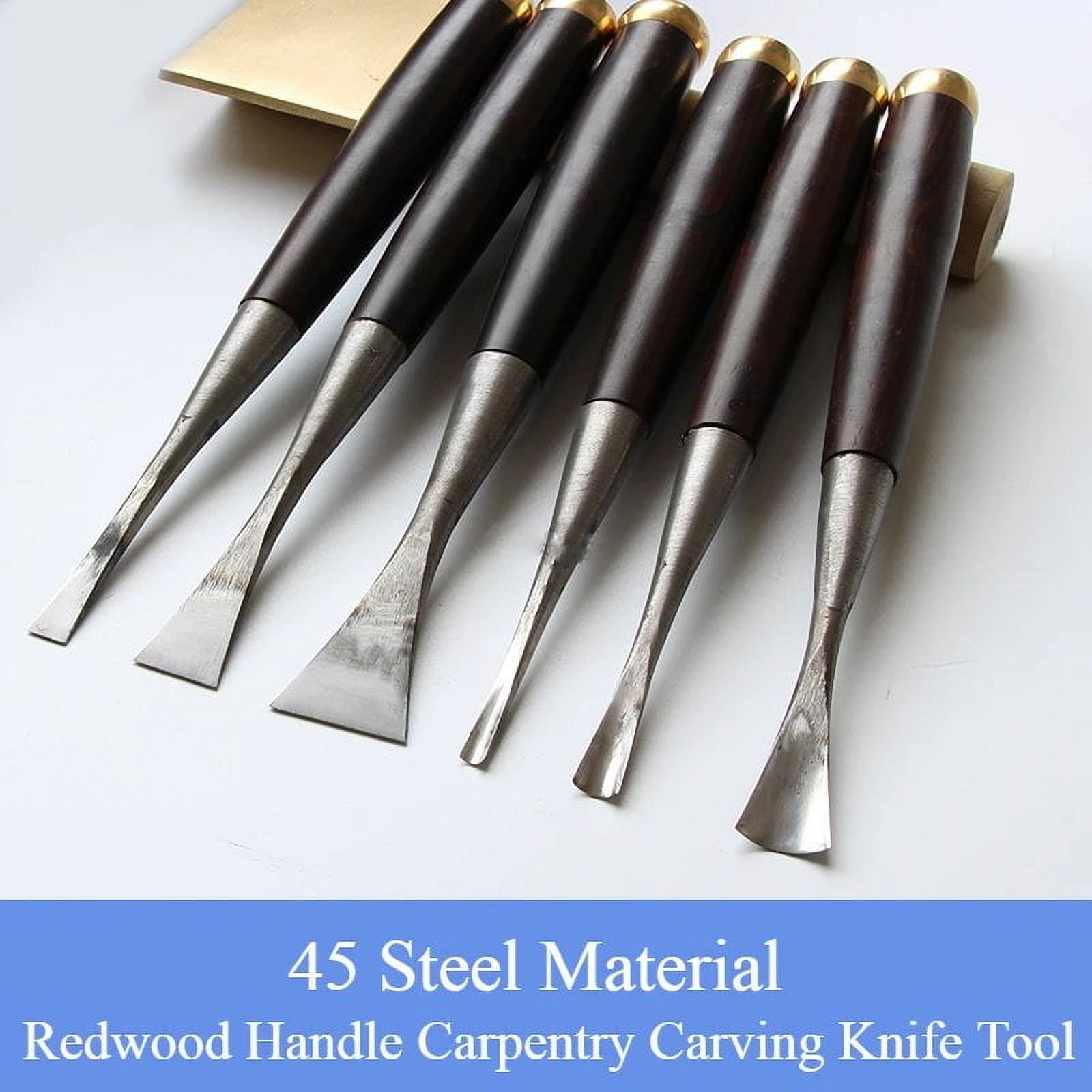 Redwood Handle Carpentry Carving Knife Tool Flat Mouth Carving Knife ...