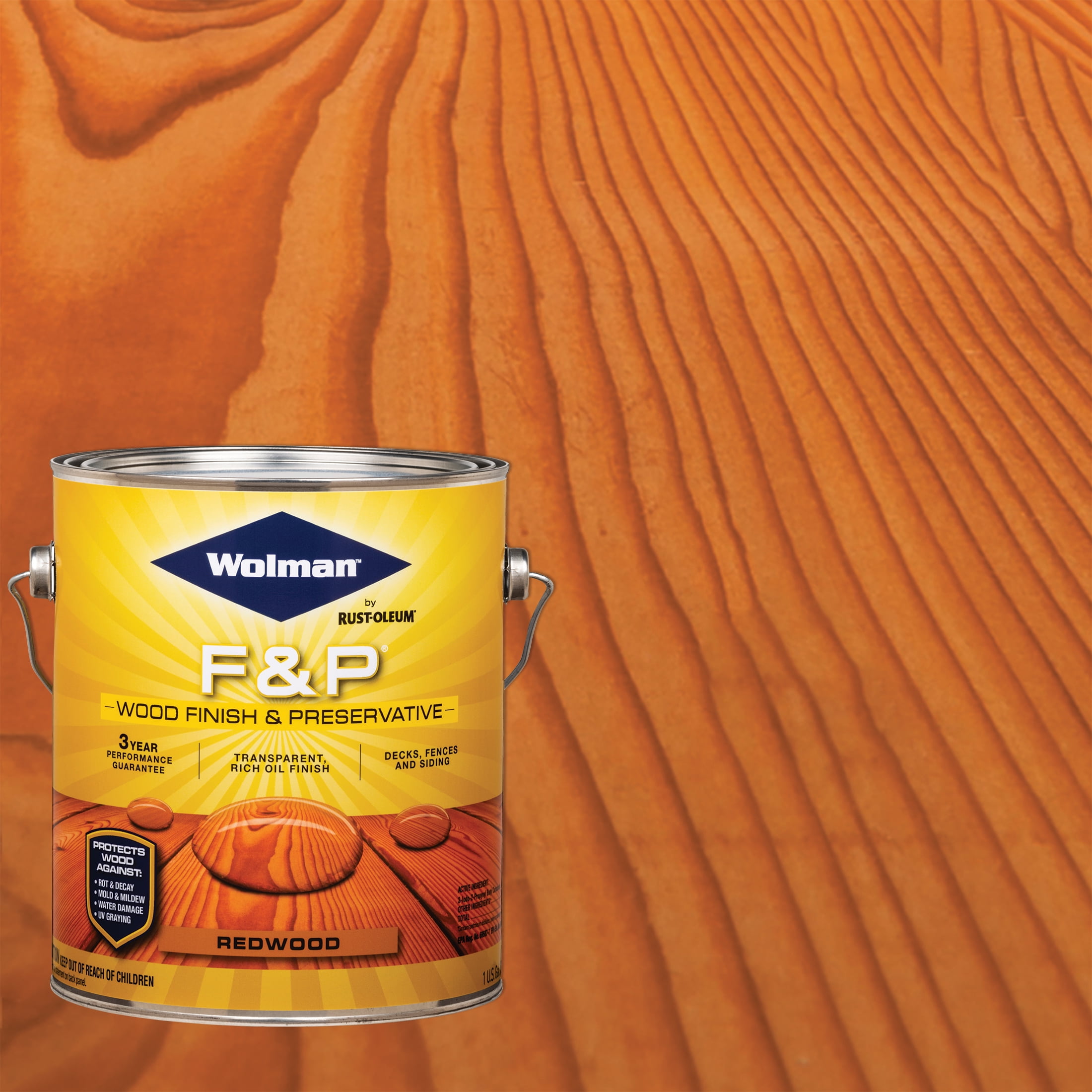 4 Pack, Redwood, Wolman F&P Exterior Wood Finish and Preservative Stain ...