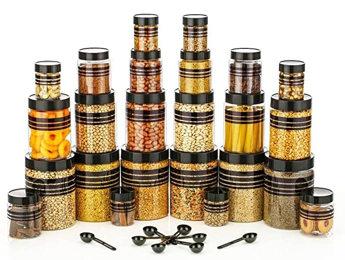 ReeQ Plastic Storage Containers Jars with Plastic Cap 100 Food Grade ...