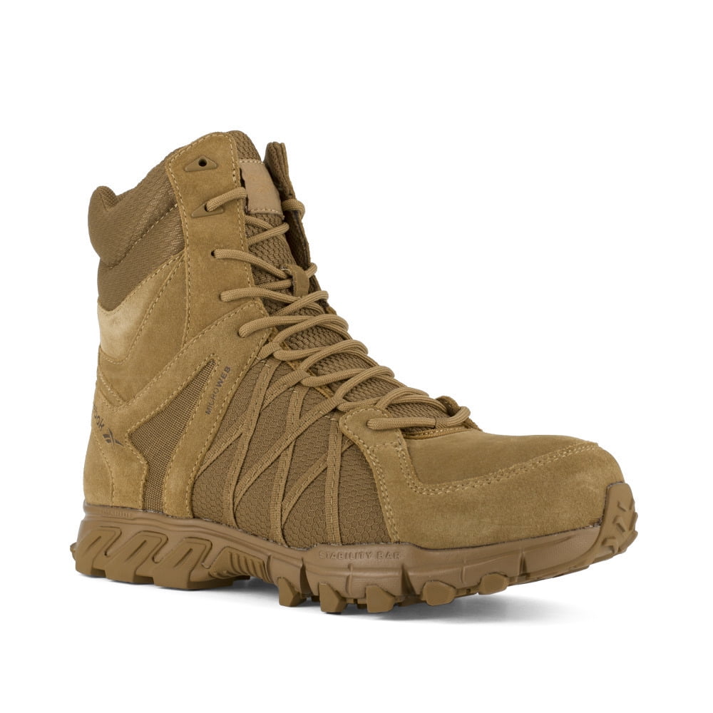 Reebok 8" Tactical Composite Toe Work Boot Coyote Side Zipper RB3460 ...