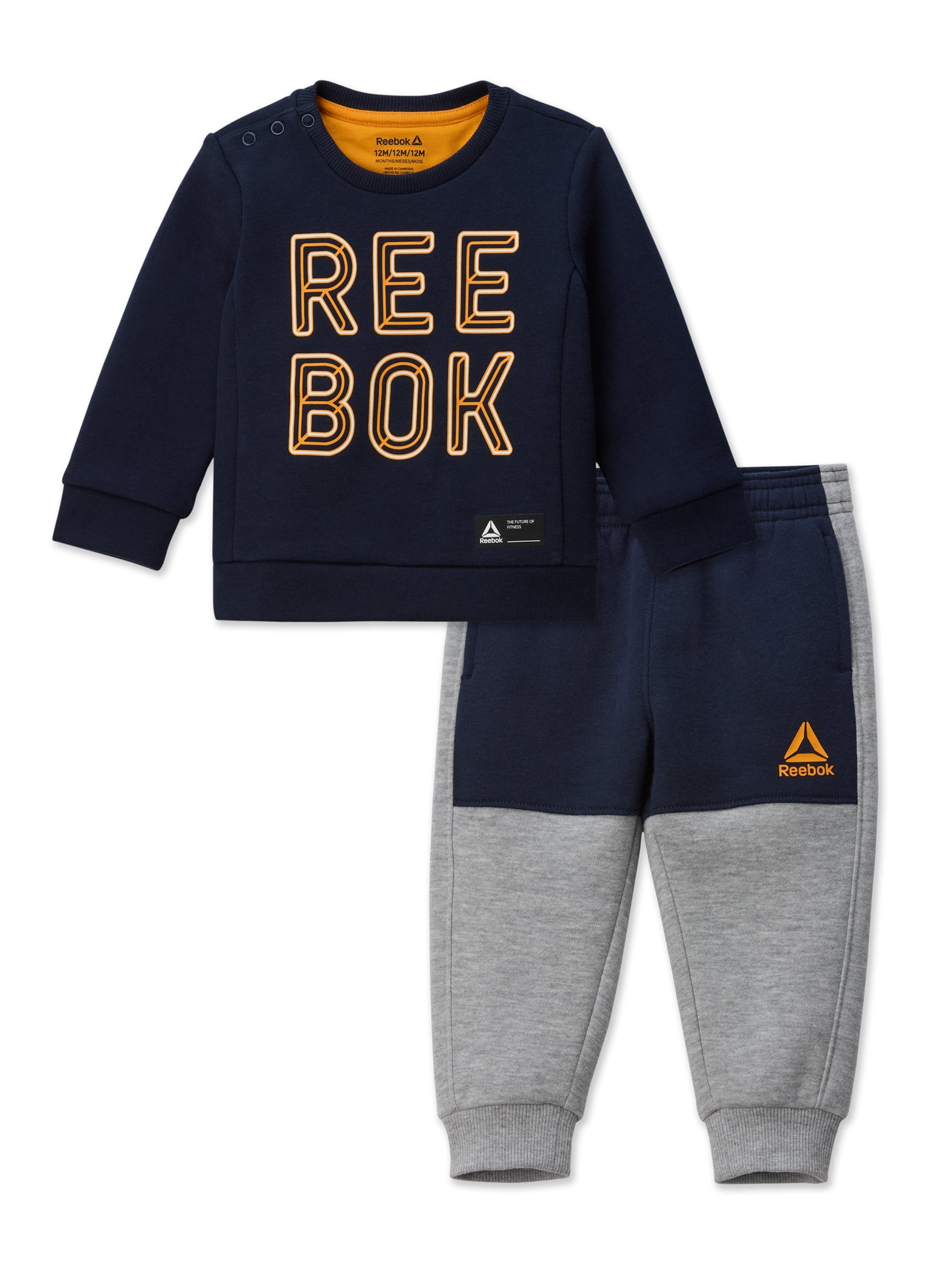 Reebok Baby Boy Color Blocked Pullover & Jogger Set, Sizes 0/3-24 ...