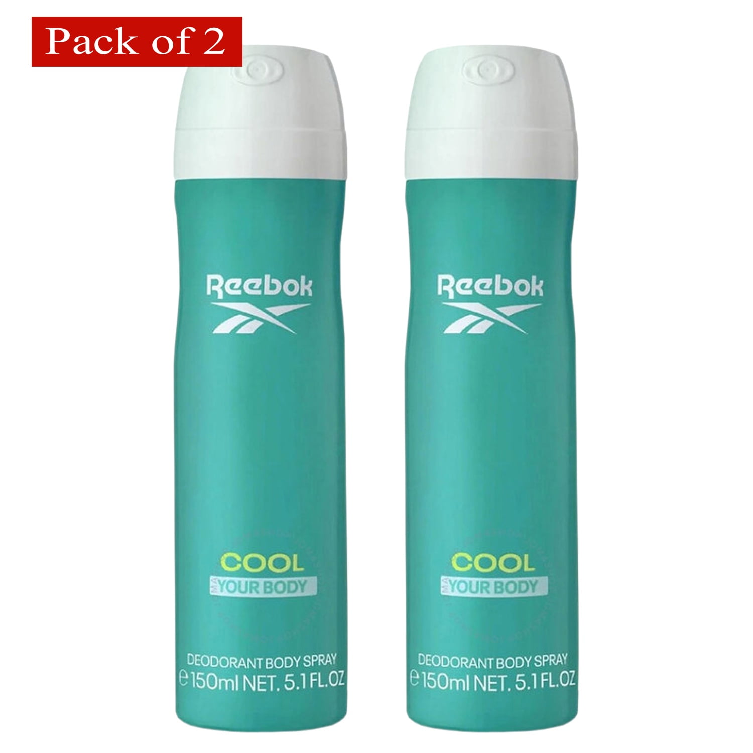 Reebok Body Spray Cool Your Body 150ml (Pack of 2) - Walmart.com