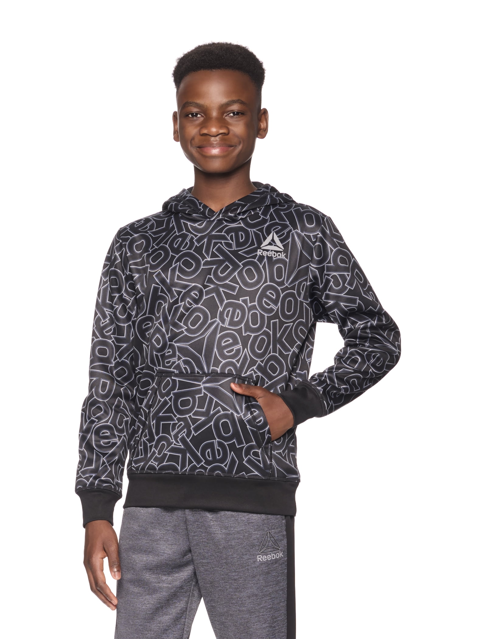 Reebok Boys All Over Logo Active Hoodie Youth Sizes 4-18 - Walmart.com
