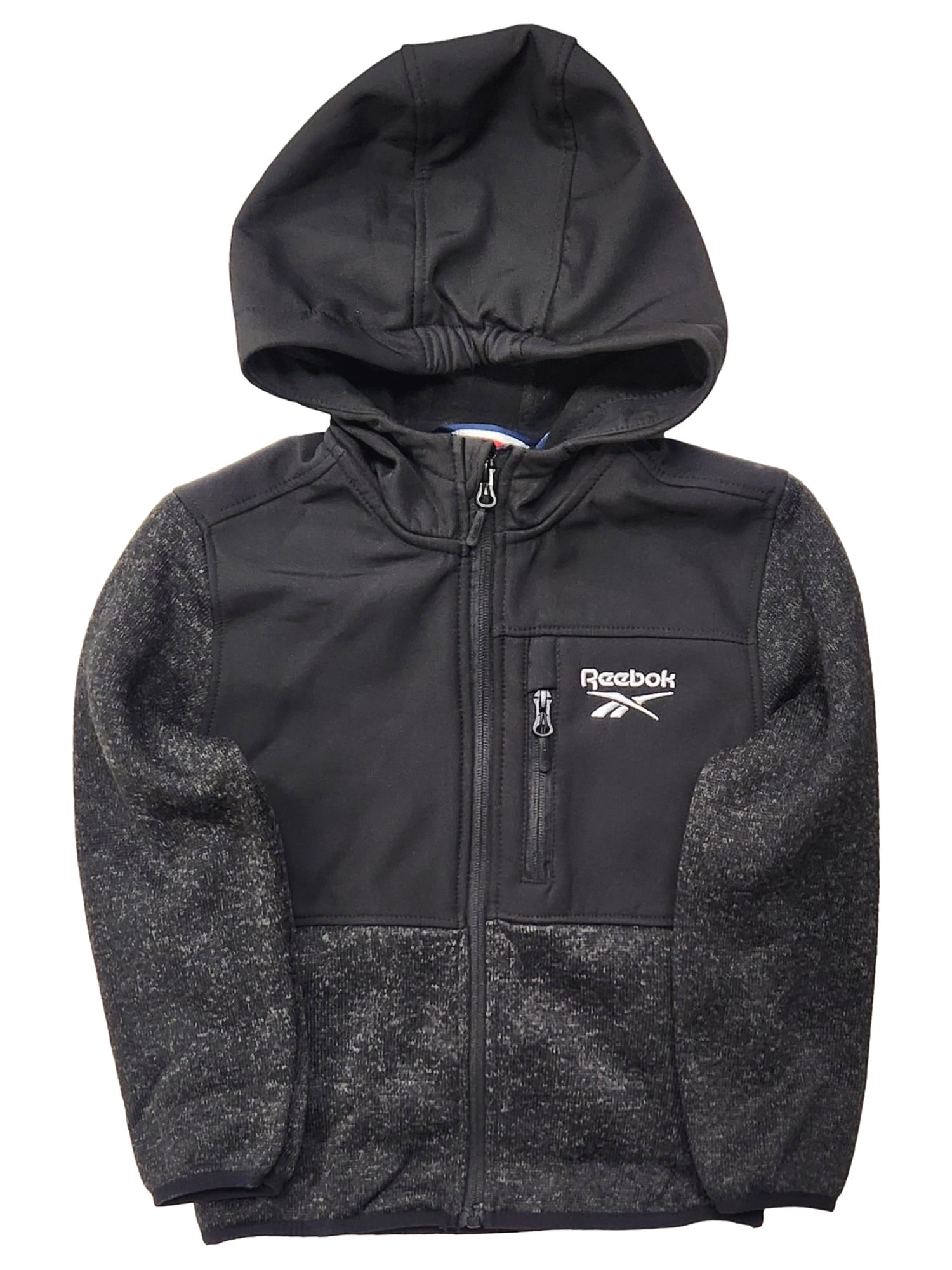 Reebok Boys Black Polar Fleece Full Zip Front Jacket Sweatshirt XL 18 ...