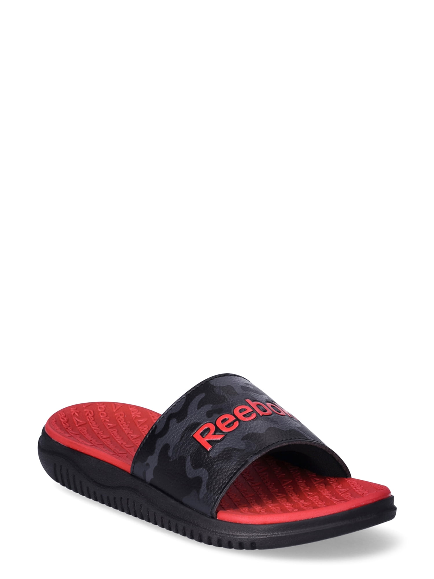 Reebok Boys Dual Density Comfort Slide Sandals with Adjustable Strap ...