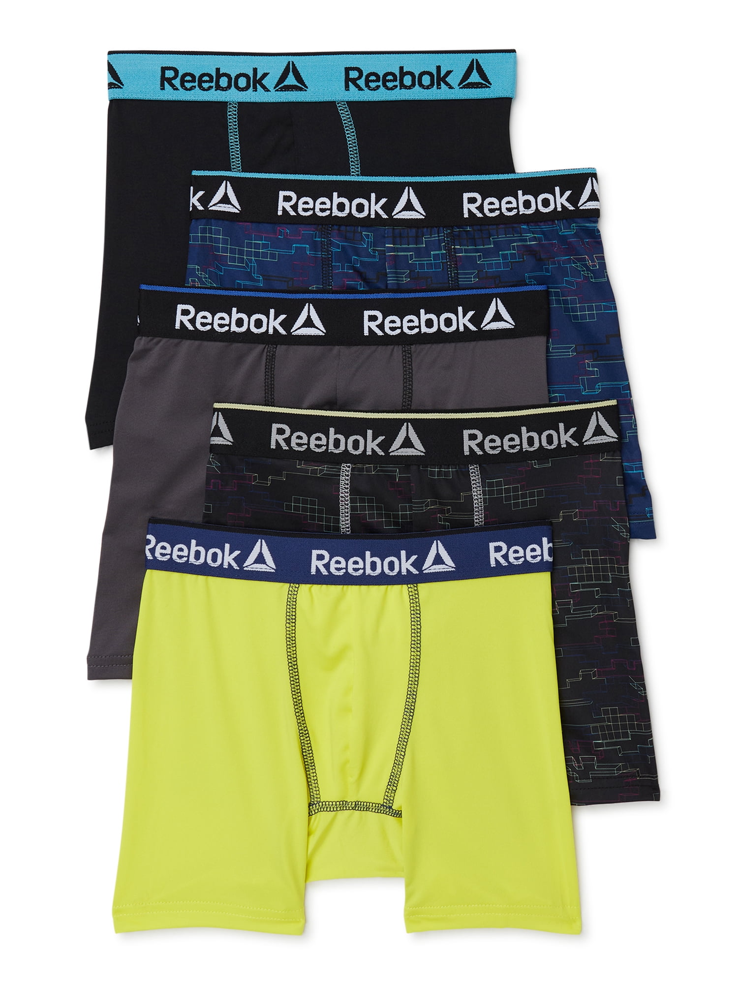 Reebok Boys Performance Boxer Brief Underwear, 5-Pack, Sizes S-XL ...
