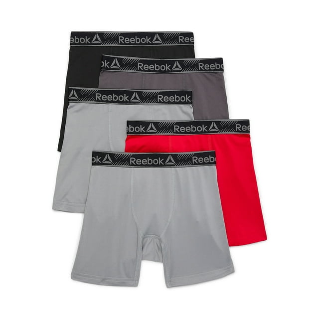 Reebok Boys Performance Featherweight Boxer Brief Underwear, 5-Pack ...