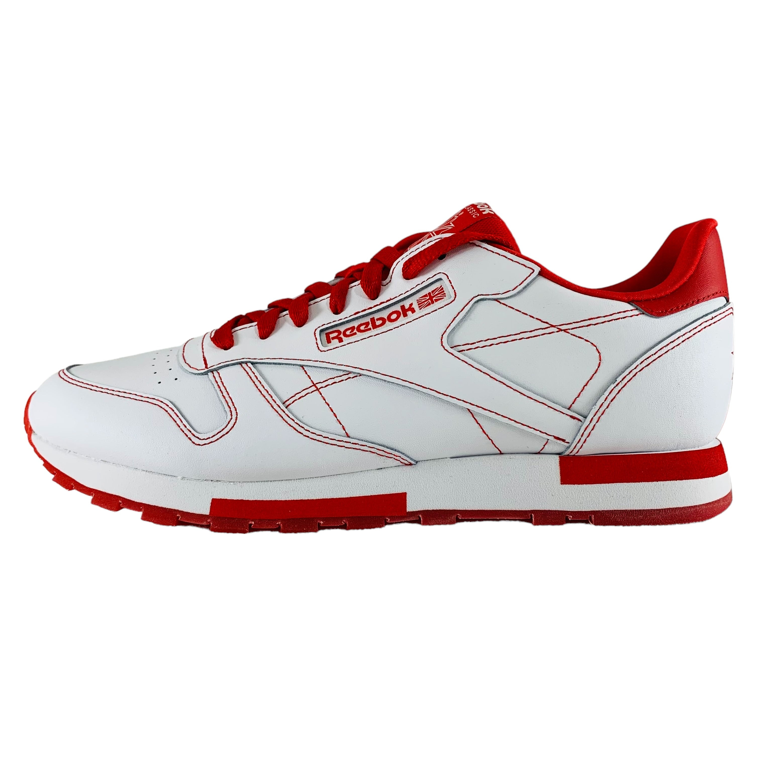 Reebok Classic Leather White Red Sneakers, New Men's Shoes GW0150, Men ...