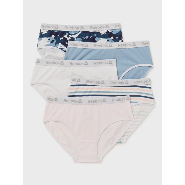 Reebok Cotton Stretch Hipster Seamless Girls Underwear Panties 5 Pack