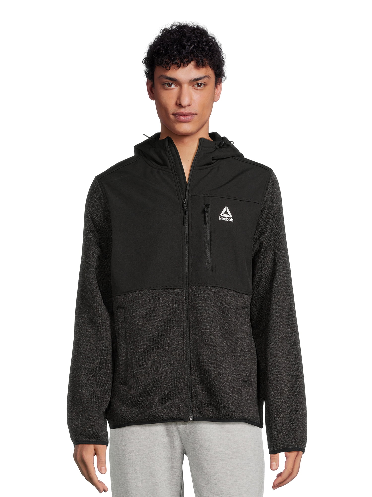 Reebok Delta Men's Hooded Sweater Fleece Jacket, Sizes M-2XL - Walmart.com