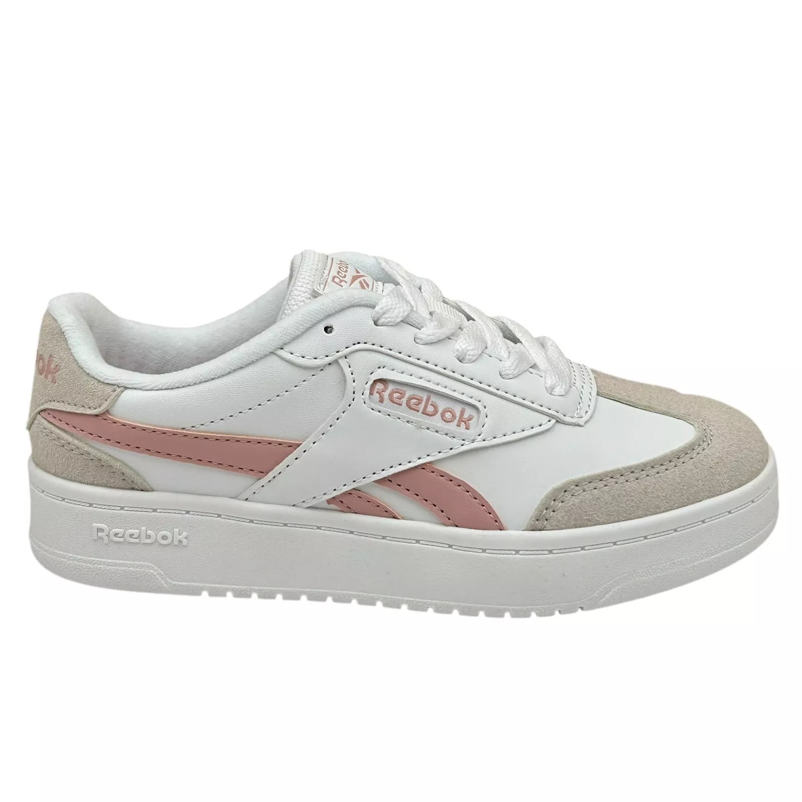 Reebok Forte Lounger Youth Girls Casual Sneaker Size 1 White/Pink Lace ...