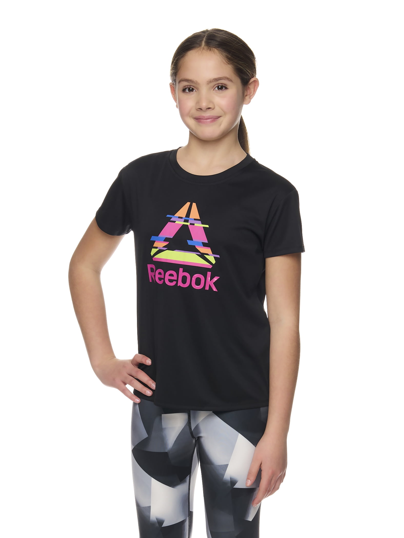 Reebok Girl’s Active Graphic Short Sleeve Tee, Sizes 4-18 - Walmart.com