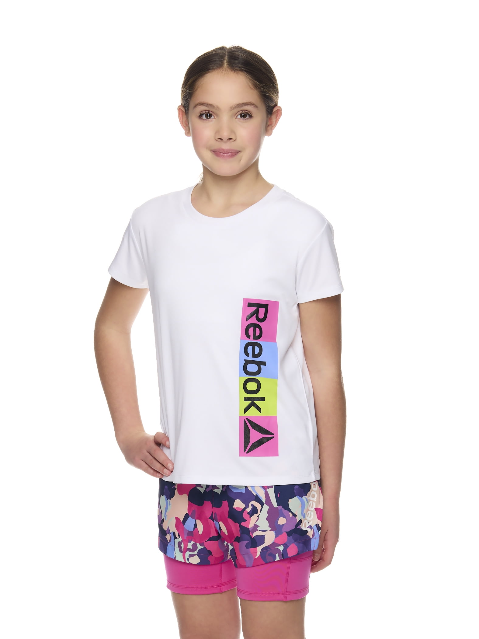 Reebok Girl’s Active Graphic Short Sleeve Tee, Sizes 4-18 - Walmart.com
