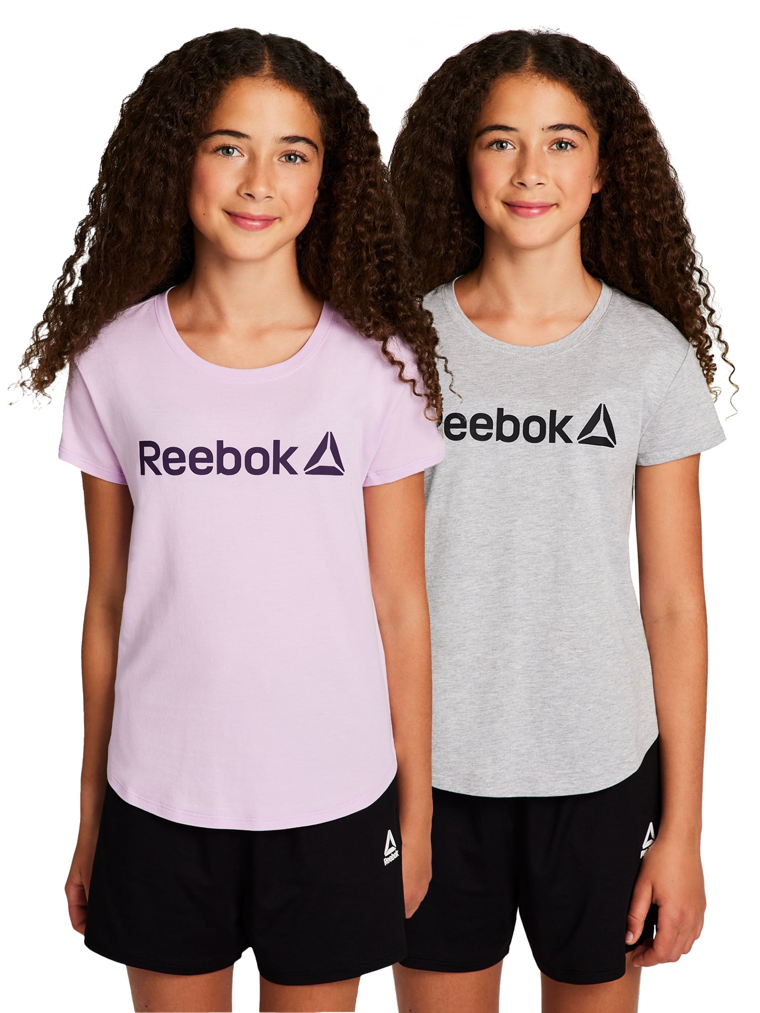 Reebok Girl’s Athletic Identity 2-Pack Short Sleeve T-Shirt, Sizes 4-18 ...