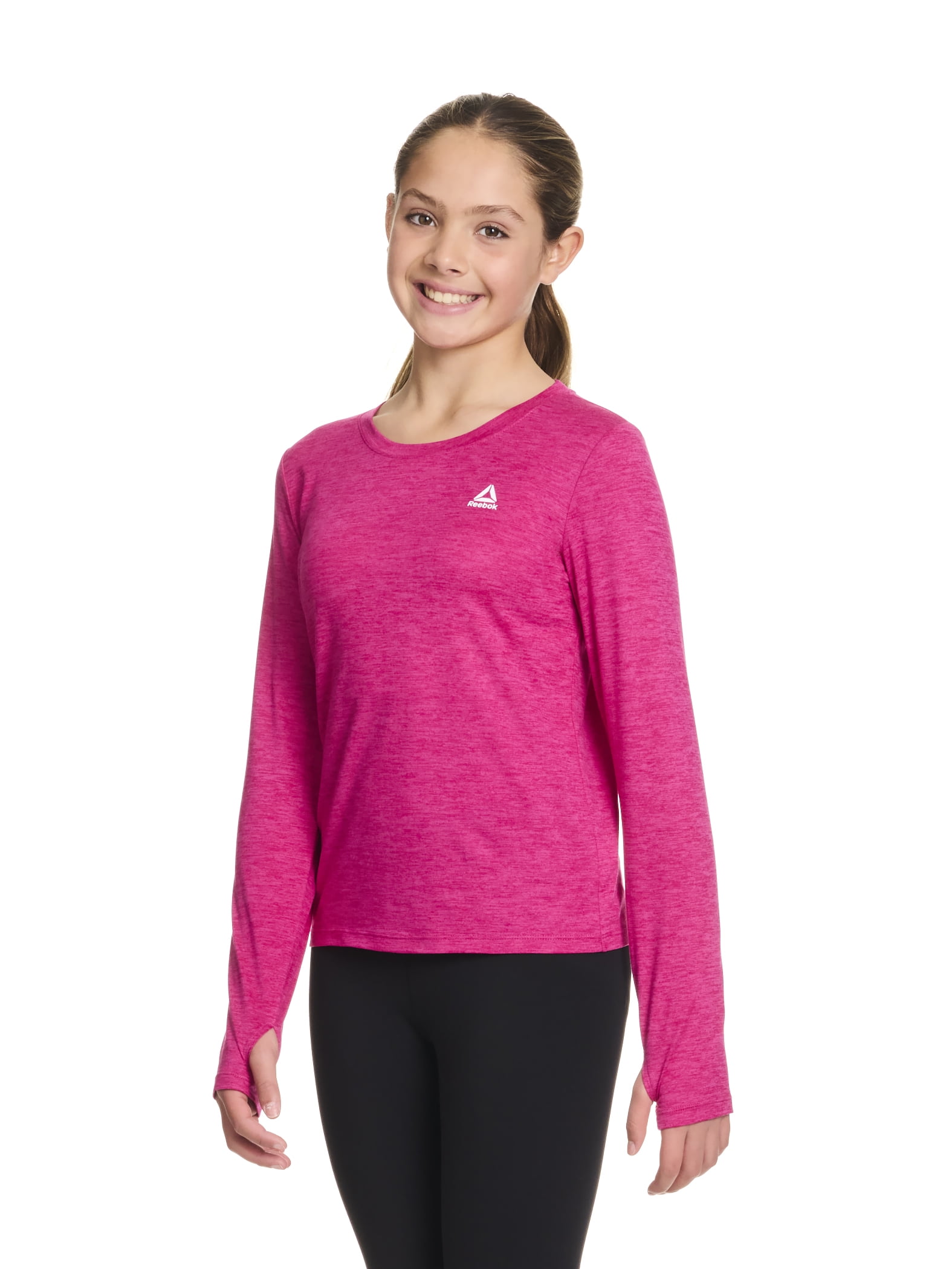 Reebok Girl’s Athletic Long Sleeve Performance Top, Sizes 4 – 18 ...