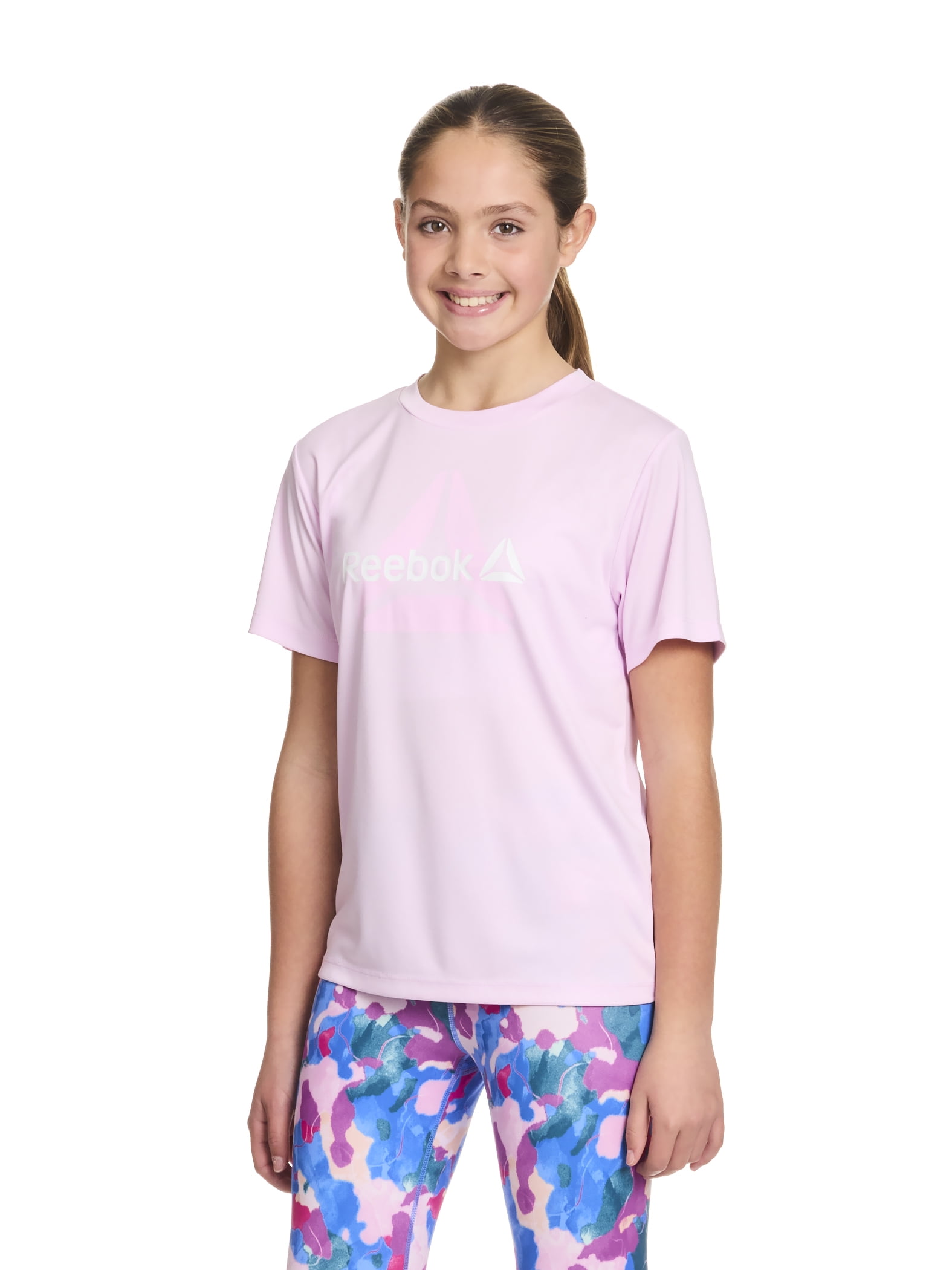 Reebok Girls Athletic Graphic T-Shirt - Polyester Tee - Walmart.com