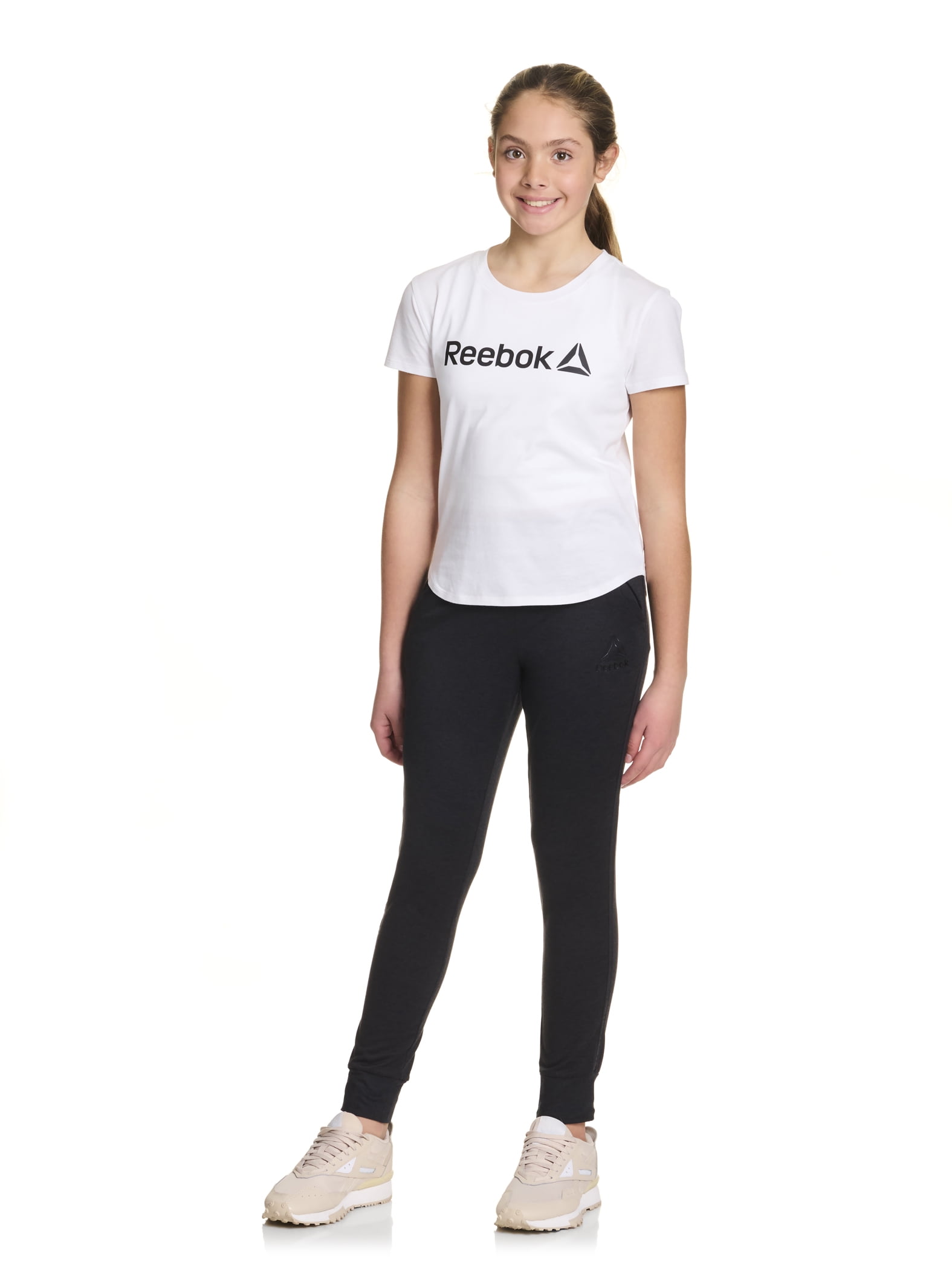 Reebok Girl's Athletic Joggers with Pockets, Sizes 4-18, Lightweight ...