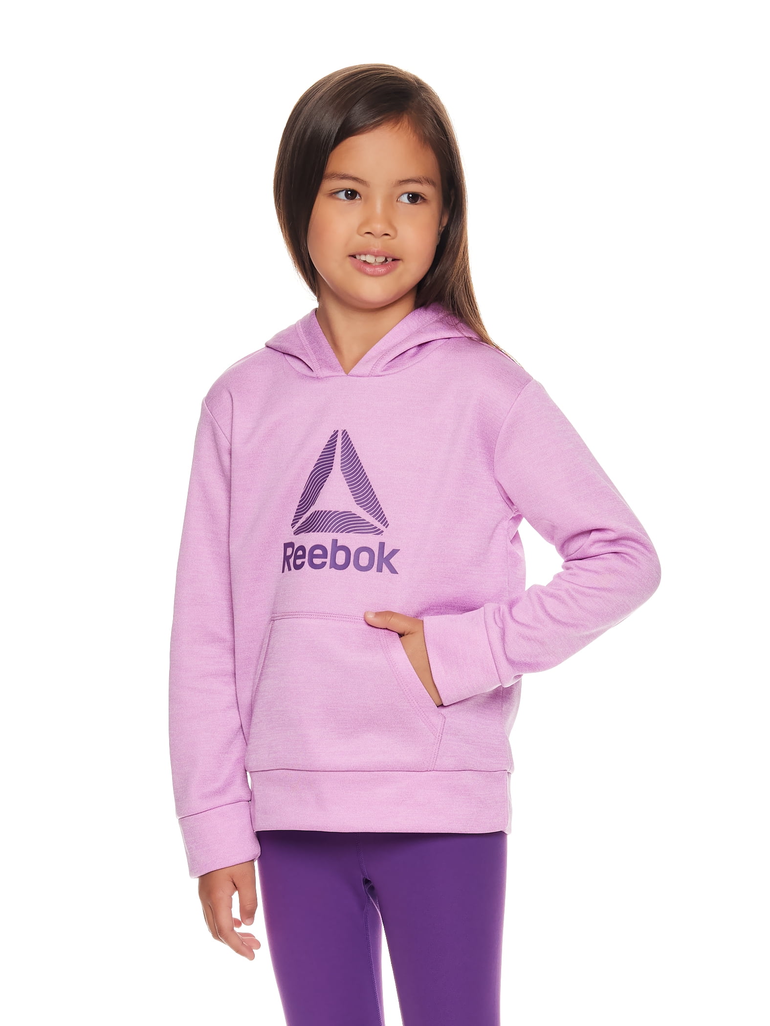Reebok Girl's Prestige Performance Fleece Hoodie, Lightweight Fall Kids ...