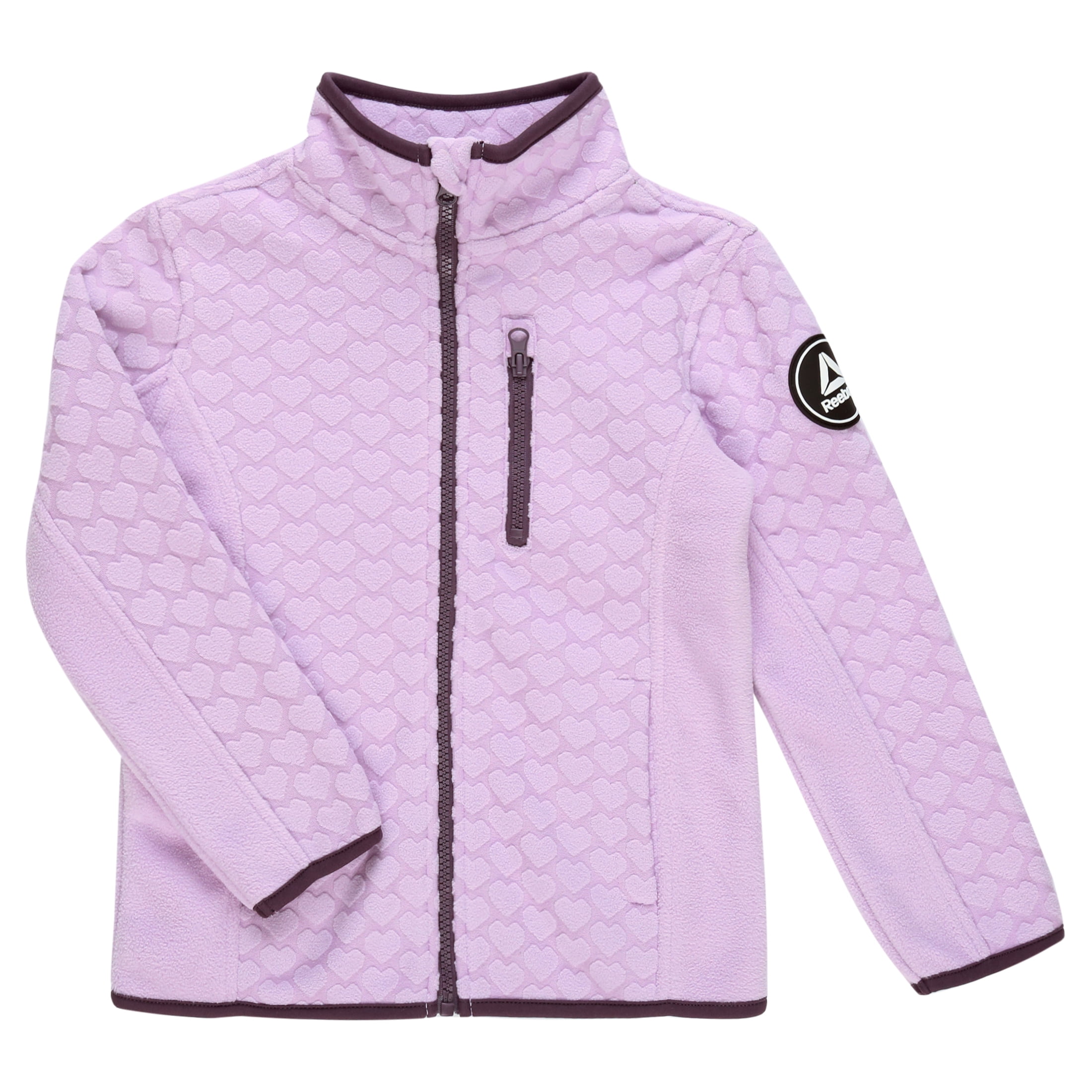 Reebok Girls Fleece Jacket - Embossed Hearts - XS-XXL Sizes - Walmart.com