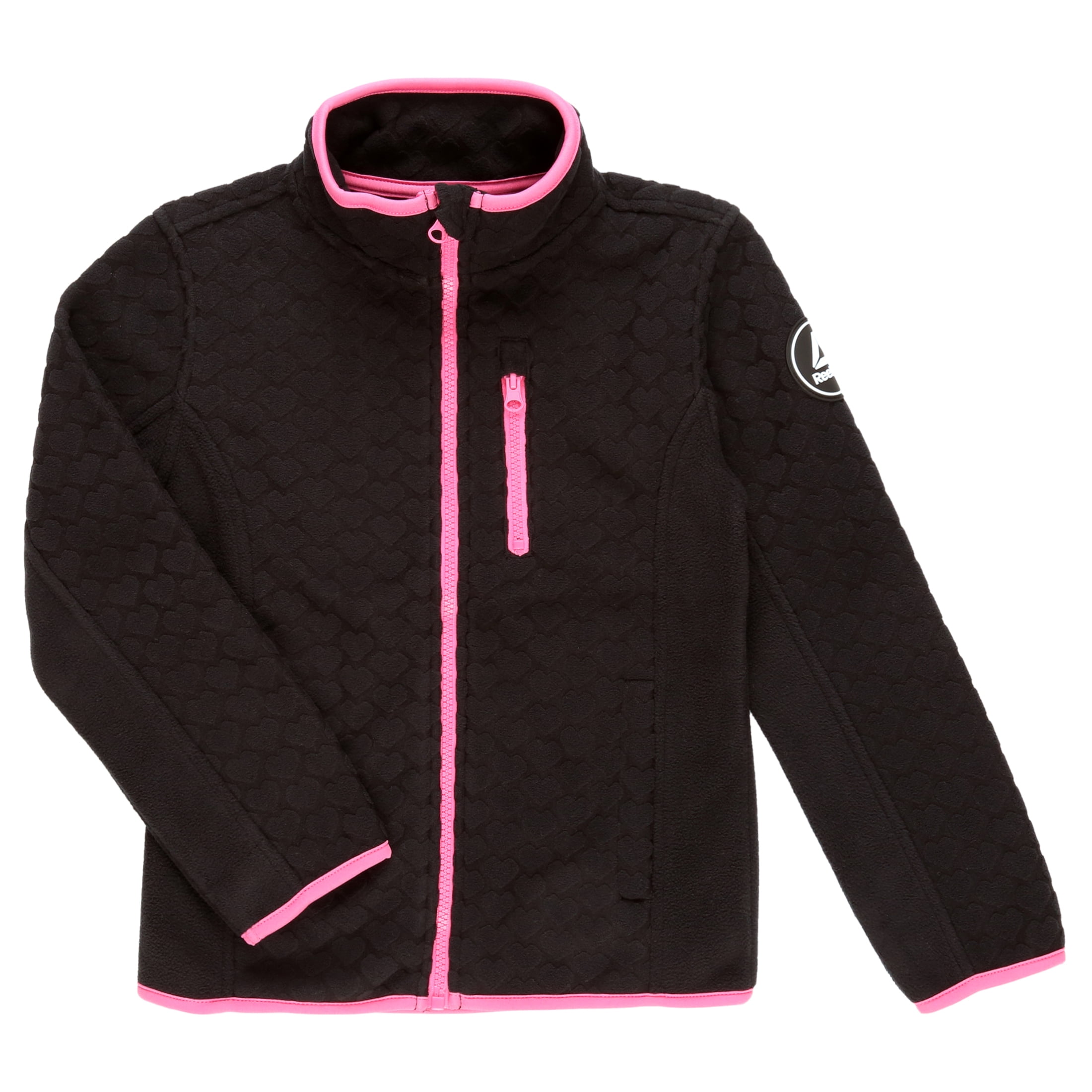 Reebok Girls Fleece Jacket with Embossed Hearts, XS-XXL, 100% Polyester ...