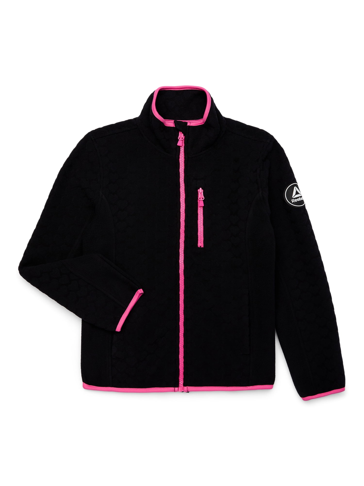 Reebok Girls Fleece Jacket with Embossed Hearts, Sizes XS-XXL - Walmart.com