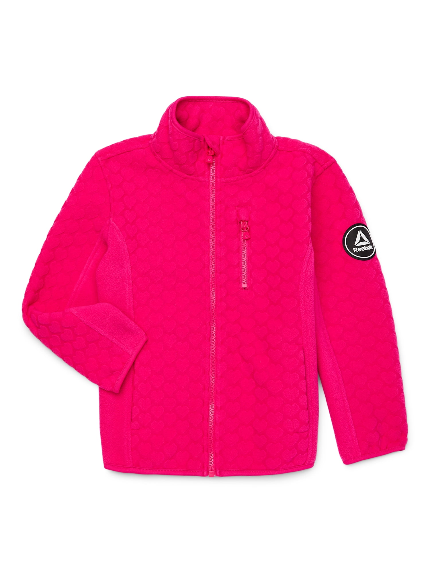 Reebok Girls Fleece Jacket with Embossed Hearts, Sizes XS-XXL - Walmart.com
