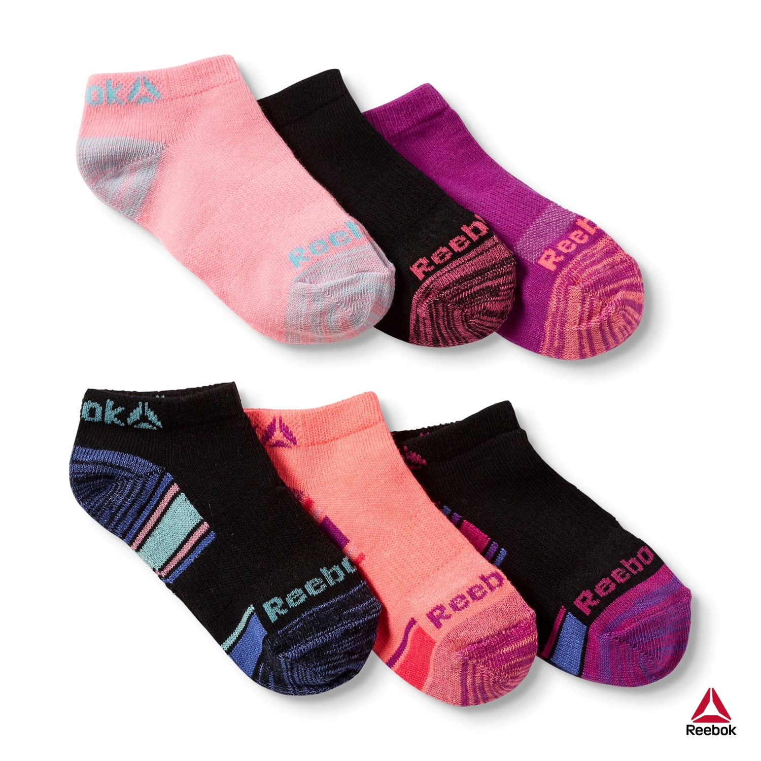 Reebok Girls Pro-Series Lightweight Low Cut Socks, 6-Pack - Walmart.com