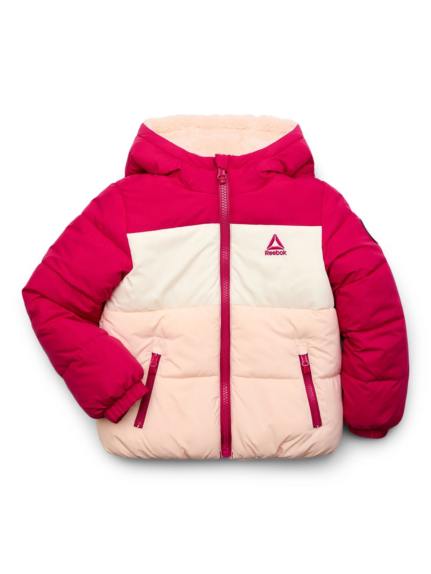 Reebok Girls Reversible Colorblock Puffer Jacket, Sizes 4-18 - Walmart.com