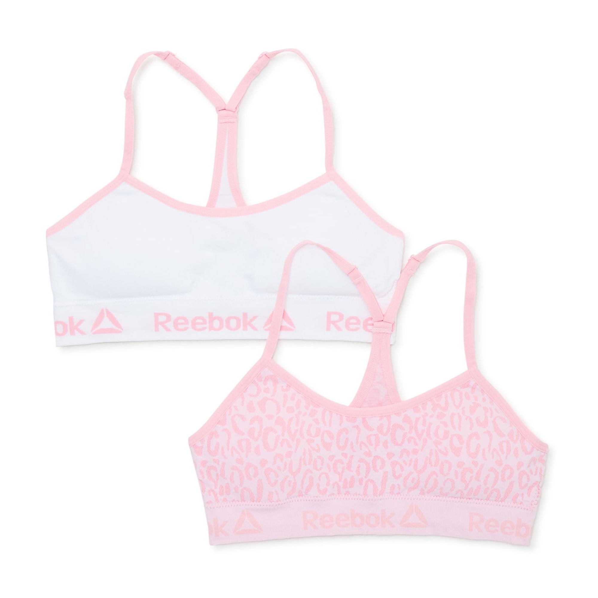 Reebok Girl's Seamless Bras T-Back Bralettes, 2-Pack, Sizes S-XL ...