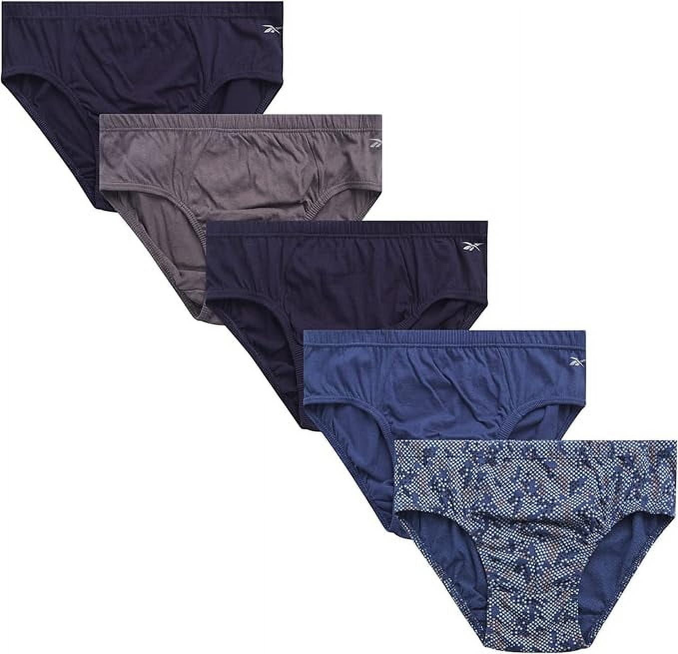 Reebok Low Rise Mens Briefs - 5 Pack Soft Cotton Mens Underwear with ...