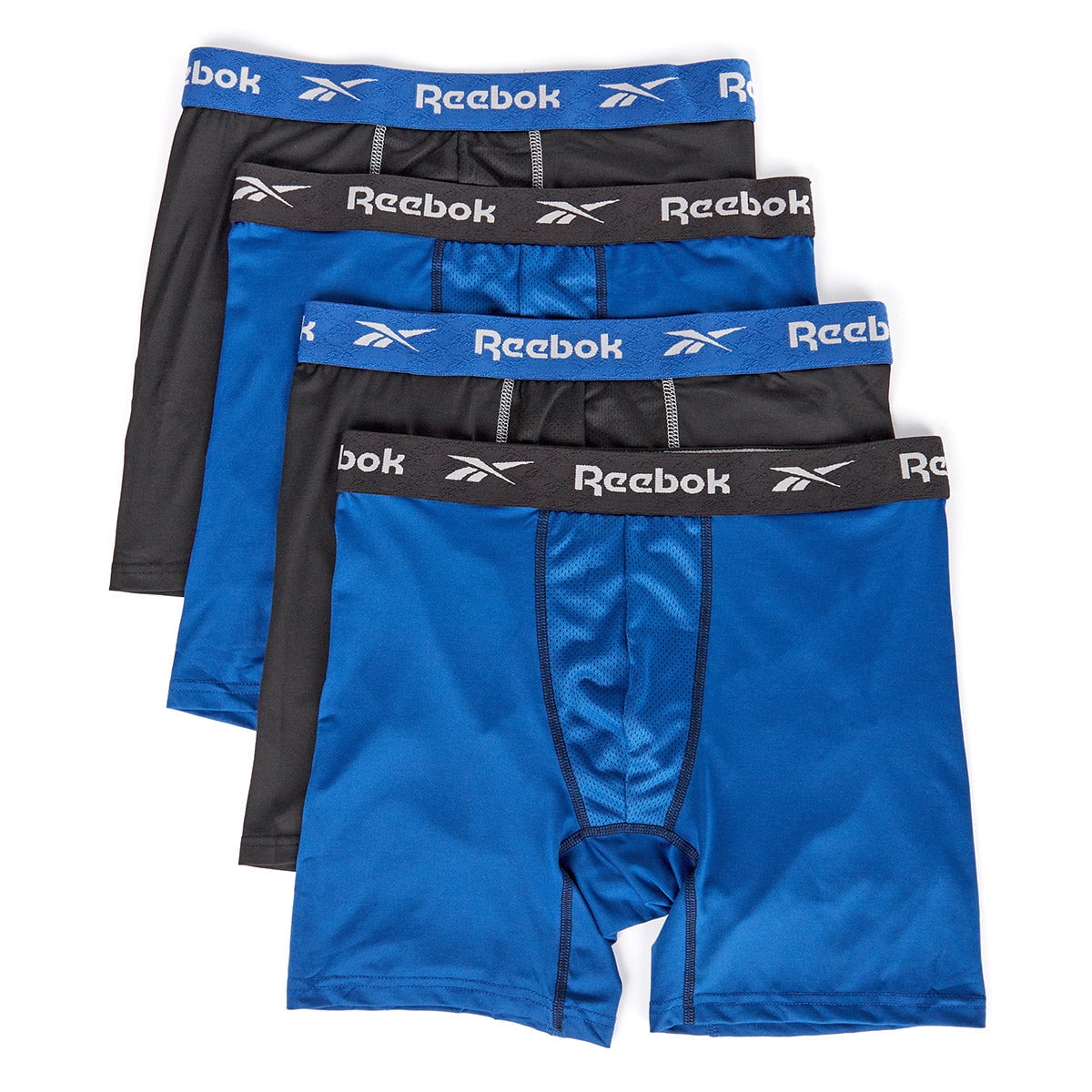 Reebok Men's 4 Pack Performance Boxer Brief (Core) Black/Limoges/Black ...